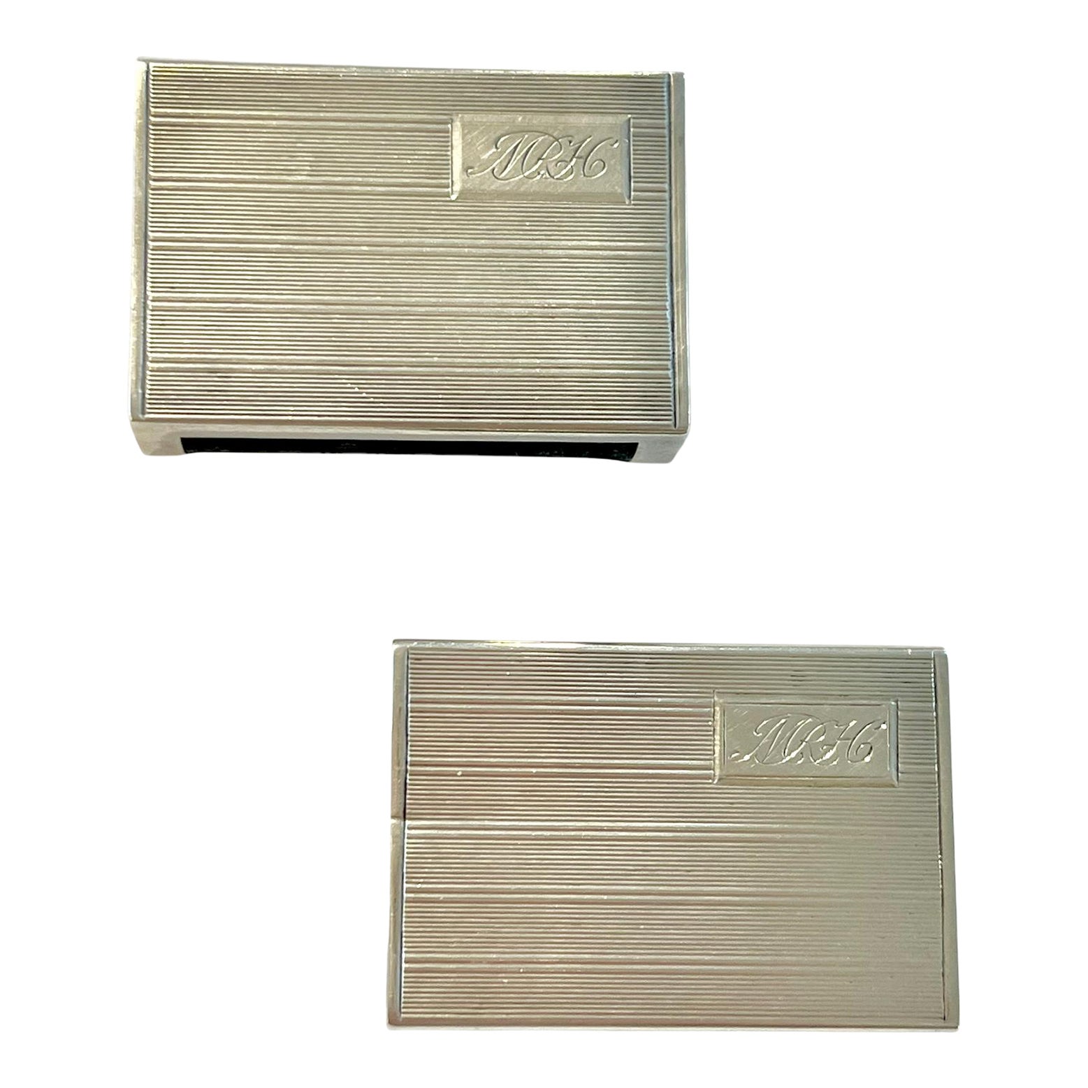 Mid 20th Century Pair of Sterling Silver Matchbox Covers | Chairish