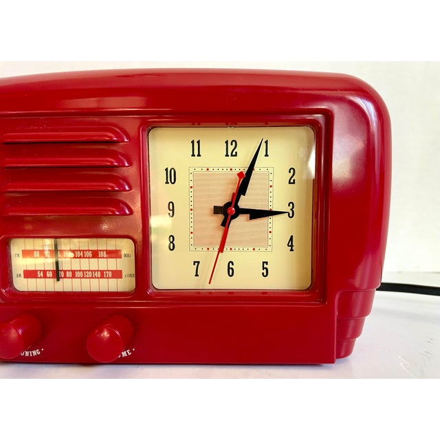 1980's Retro Red Alarm Clock Radio | Chairish