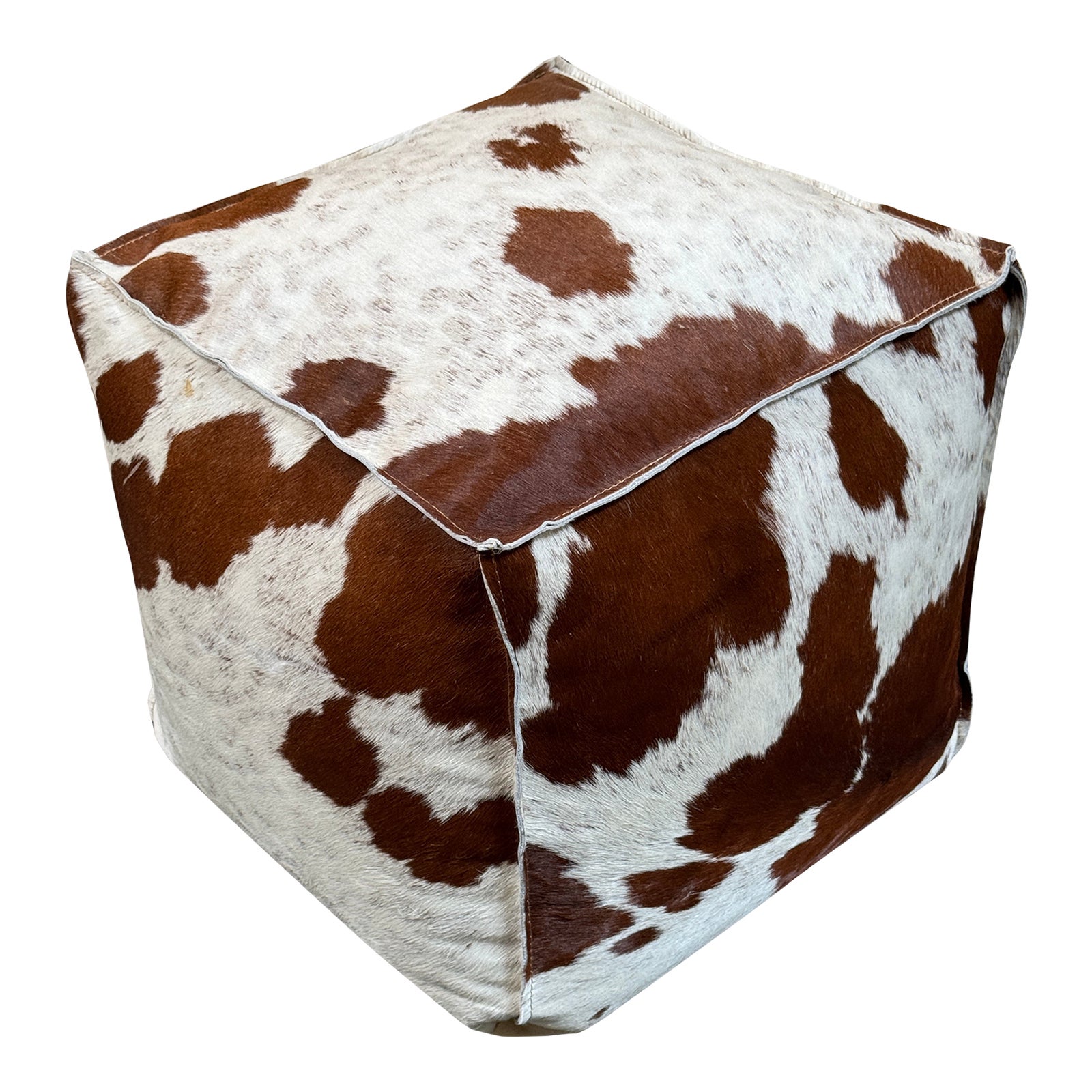 Contemporary Hair-On-Hide Pouf | Chairish