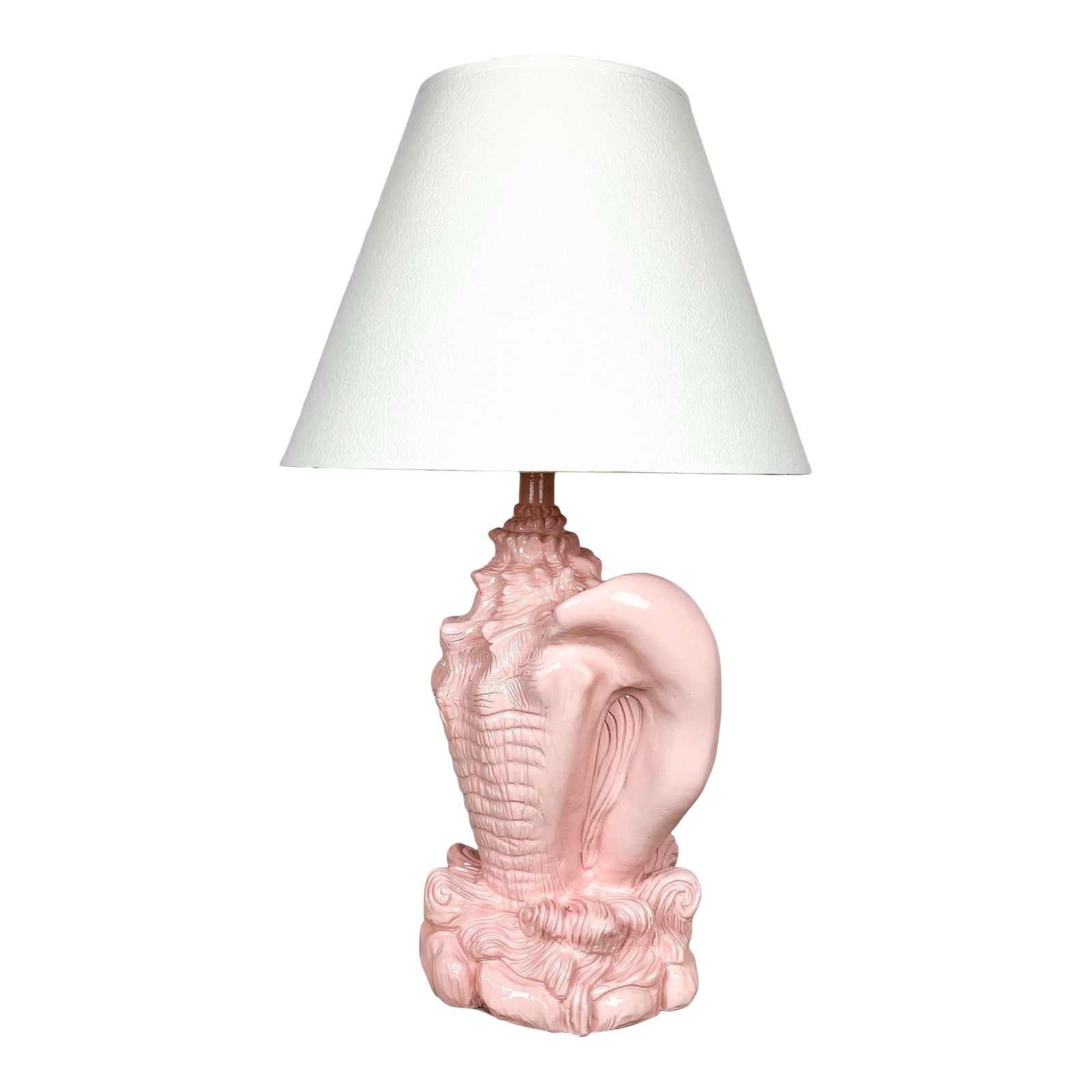 white conch shell lamp