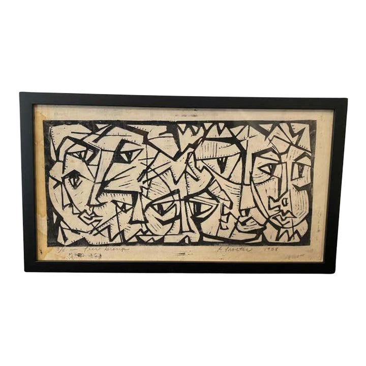 "Peer Group" Post-Modern Black and White Lithograph by Richard Proctor ...