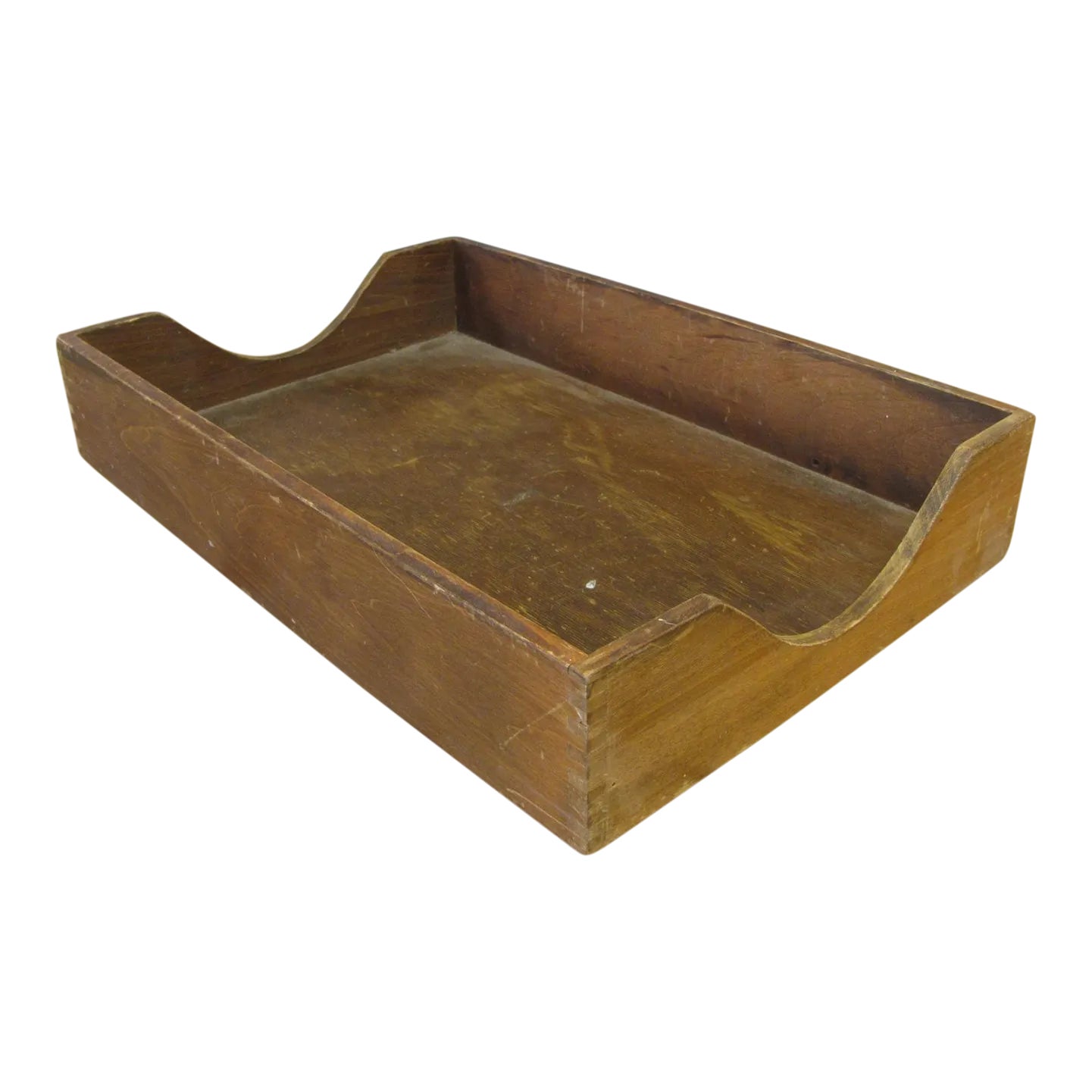 Mid 20th Century Wood Legal Paper Size Tray in / Out File Office Desk ...