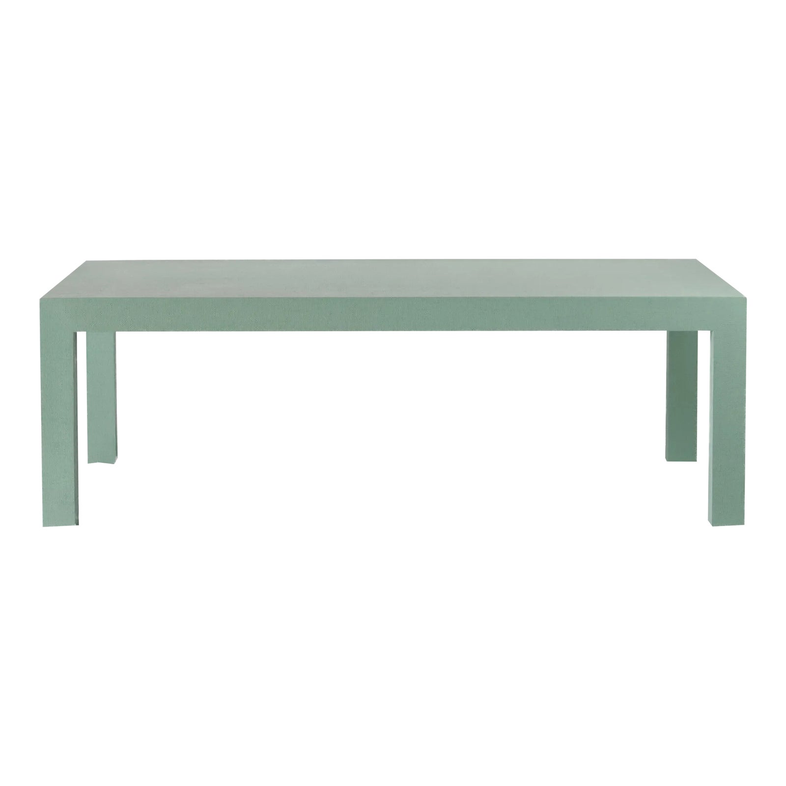 Carl Springer Style Teal Raffia Coffee Table | Chairish
