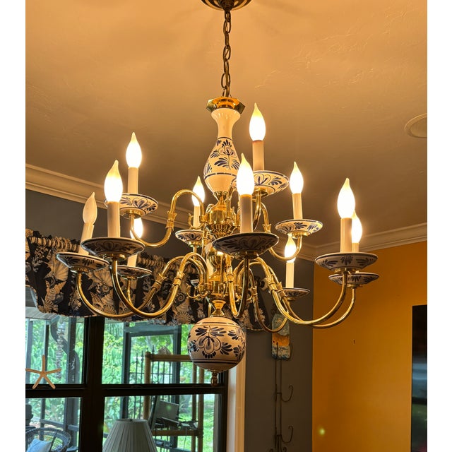 Vintage Dutch Delft Chandelier | Chairish