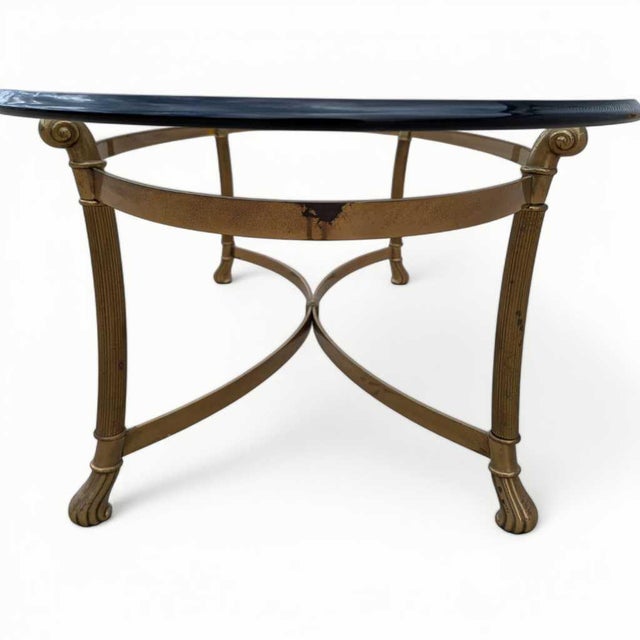 Late 20th Century Attributed LaBarge Glass Top Brass Coffee Table ...