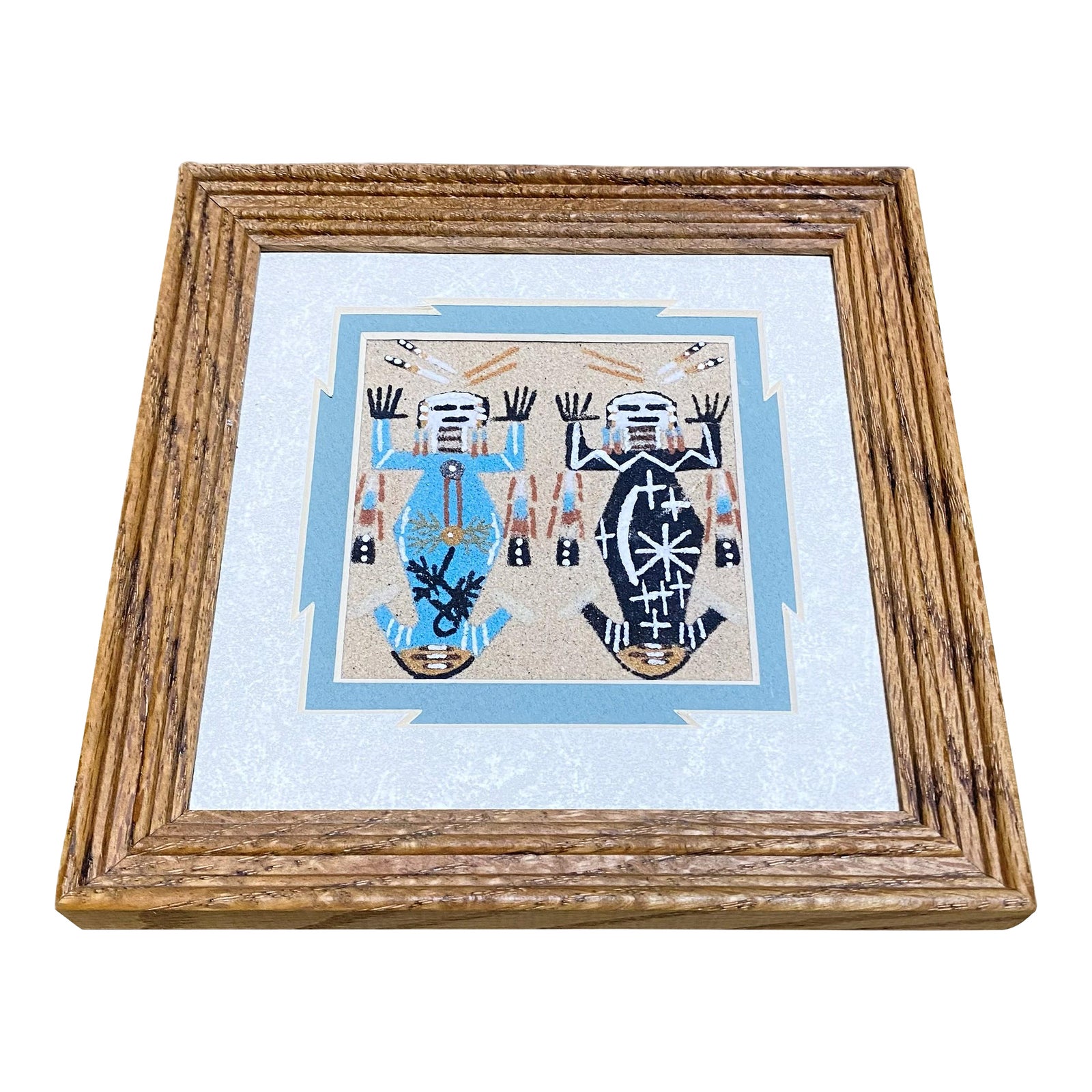 1960s Authentic Navajo Sandpainting by Alvina Begay — Framed Yeibichai ...