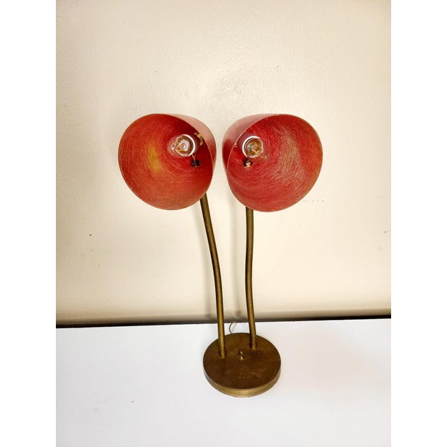 Vintage Spun Fiber Glass Shade Desk Lamp | Chairish