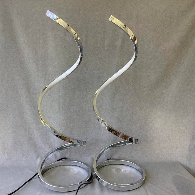 1990s Modern Led Spring Spiral Lights - Set of 2 | Chairish