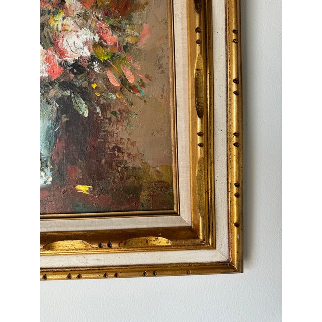1970s Vintage Edward Barton Impressionist Floral Still Life Painting ...
