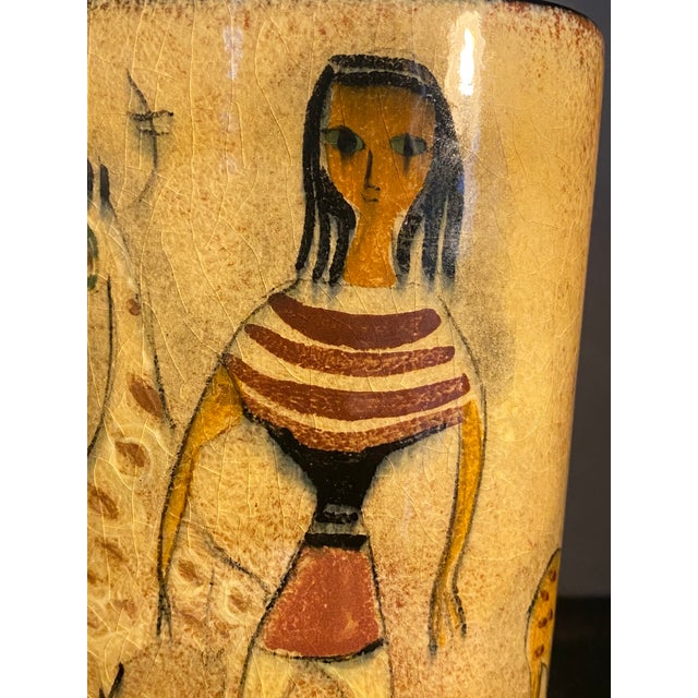 1950s Mid-Century Poila Pillin Vase Featuring Figural and Animal Motifs ...