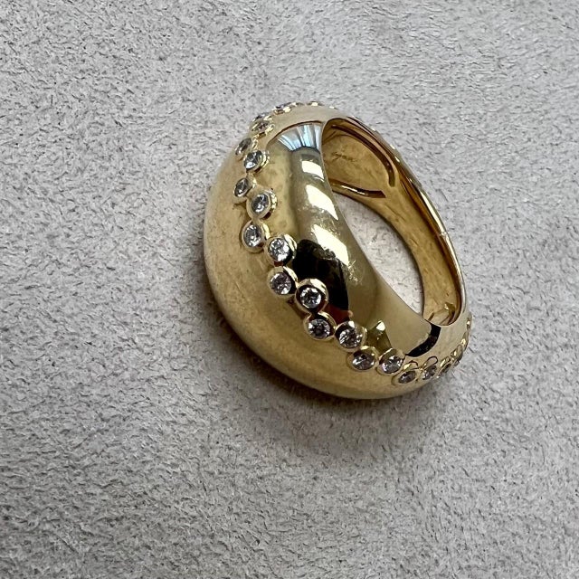 Syna Yellow Gold Cosmic Ring with Diamonds | Chairish