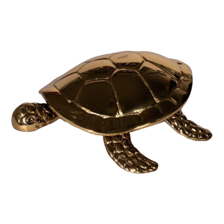 1970s Vintage Brass Turtle Box | Chairish