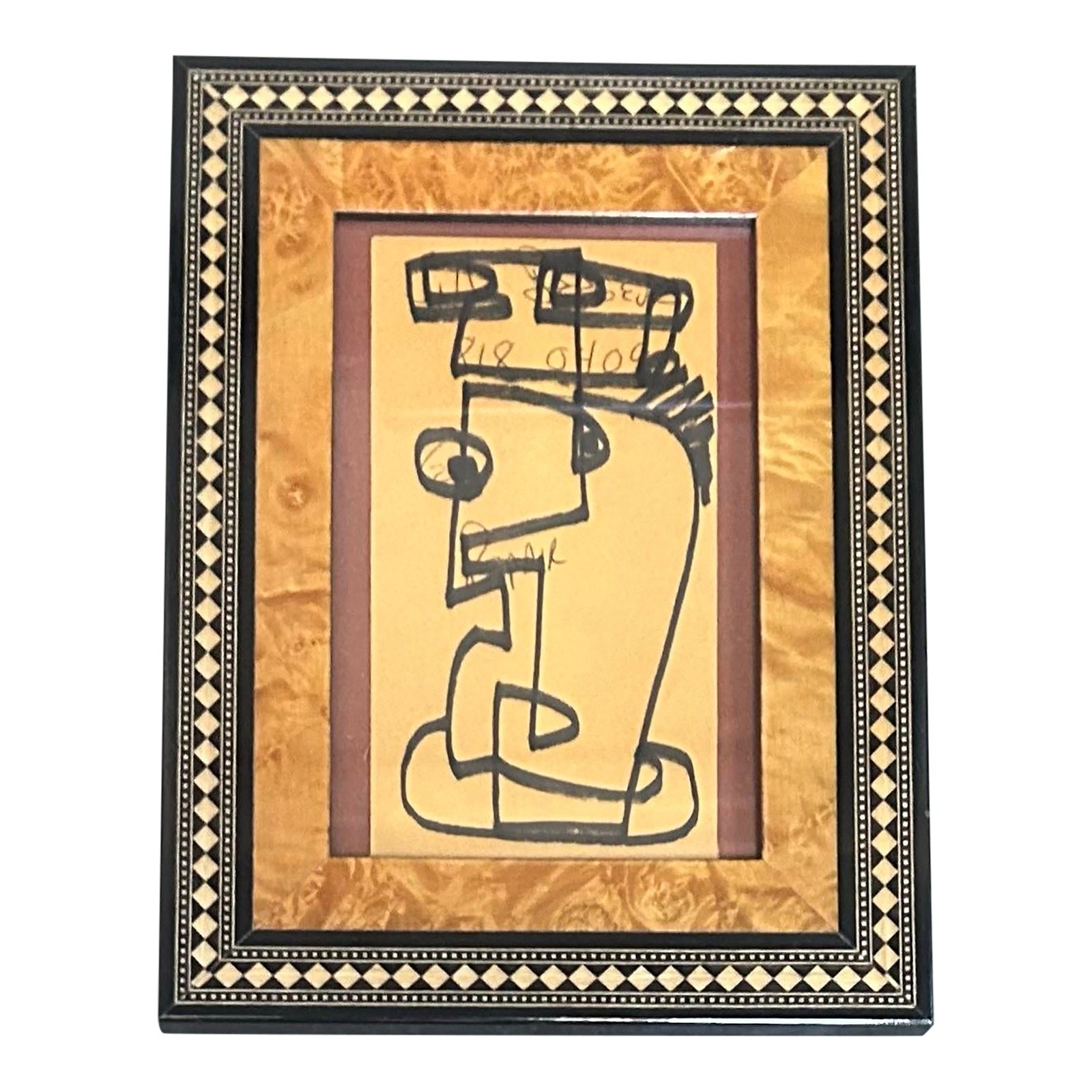 Contemporary Original Wayne Cunningham Abstract Marker Drawing | Chairish