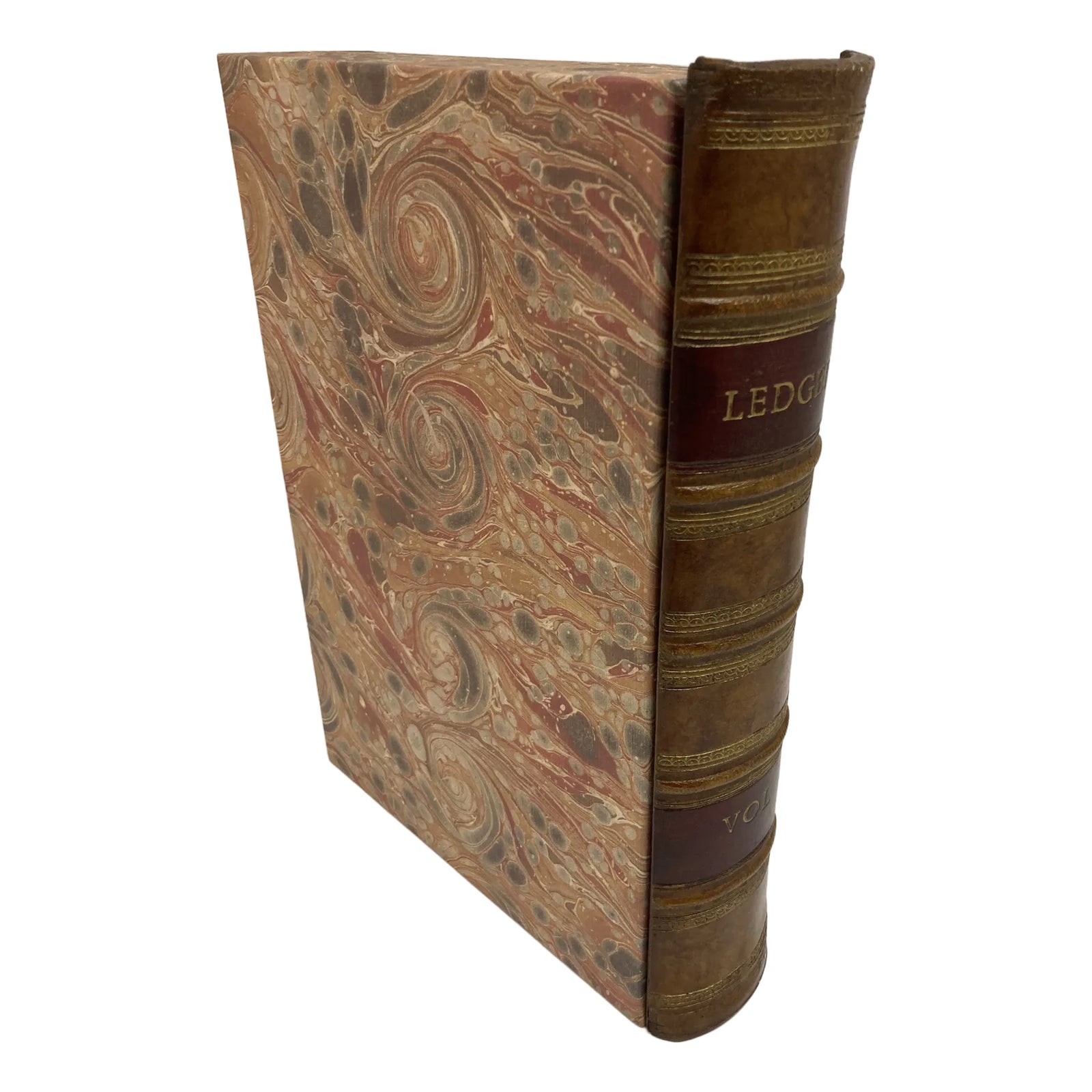 Leather Book Box - Ledger | Chairish
