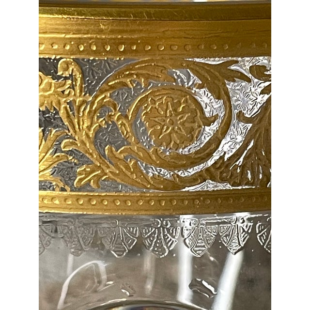 Vinage Handmade St Louis Thistle Crystal 24 Ct Gold Etched Ice Bucket ...