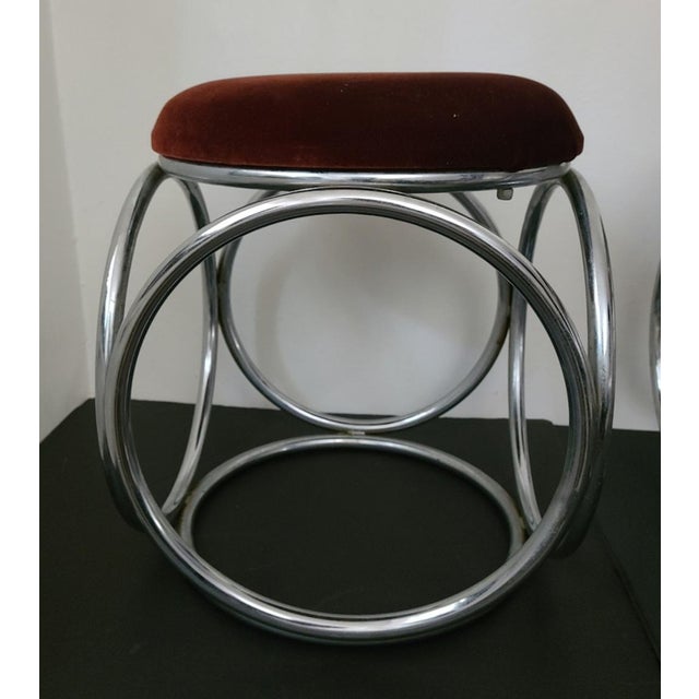 Chromed Tubular Steel Stools Jean-Pierre Laporte Attributed, 1970s - a ...
