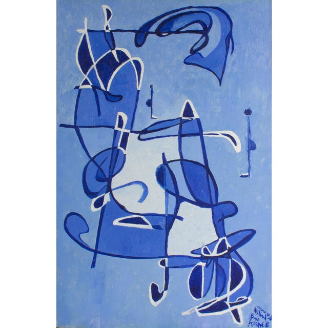 1968 “Encore Mildred #4” Abstract Oil on Board Painting by Beni E. Kosh ...