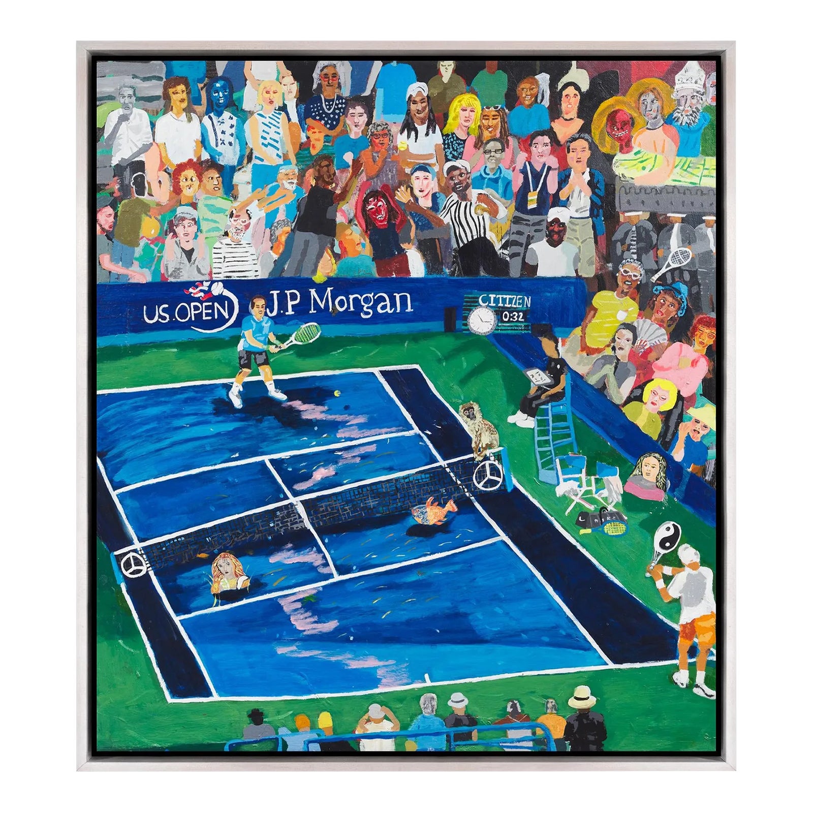 US Open by Shaun Ellison in Whitewash Frame, Medium Art Print on Canvas ...