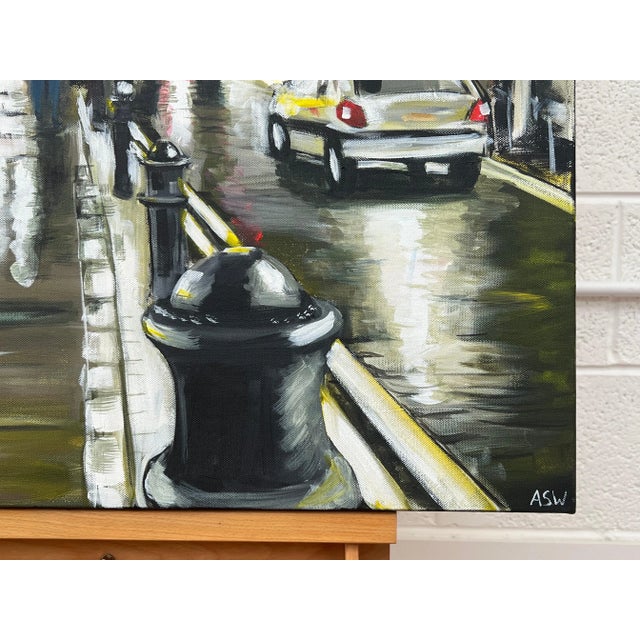 Angela Wakefield Modern Impressionist Painting of Soho London at Night by Urban Landscape Artist ...