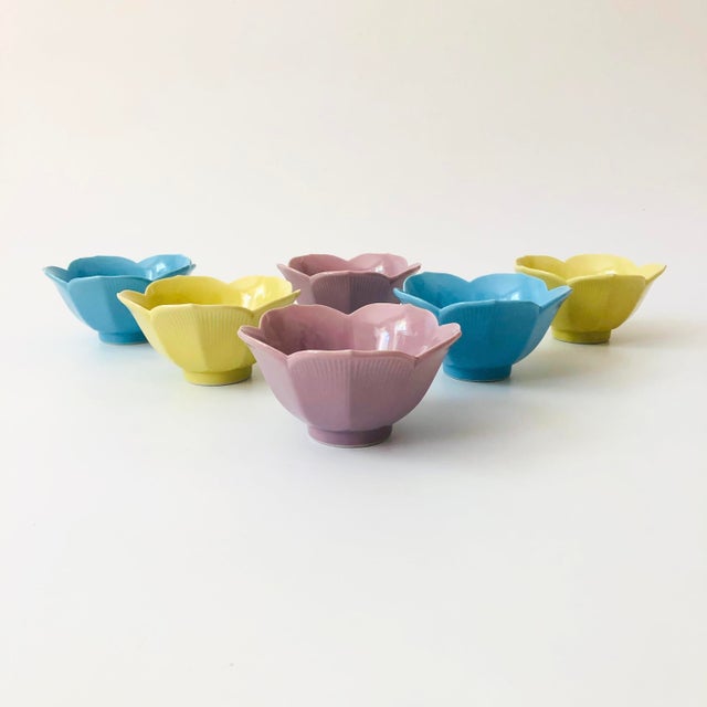 Colorful Lotus Bowls - Set of 6 | Chairish