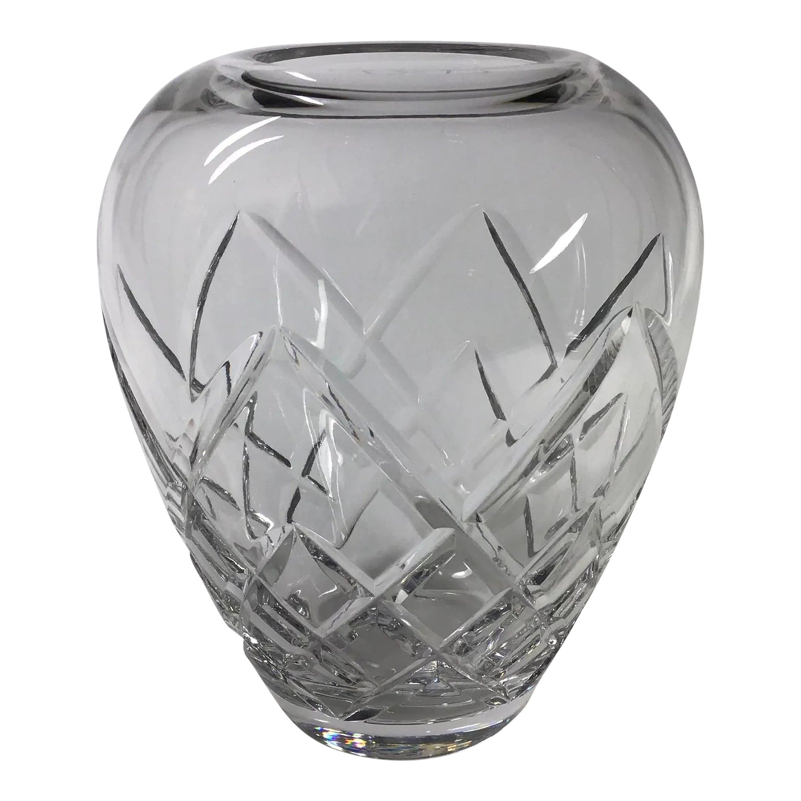 1990’s Cut Glass Small Urn Vase | Chairish