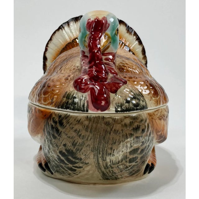Vintage Hand-Painted Ceramic Turkey Tureen | Chairish