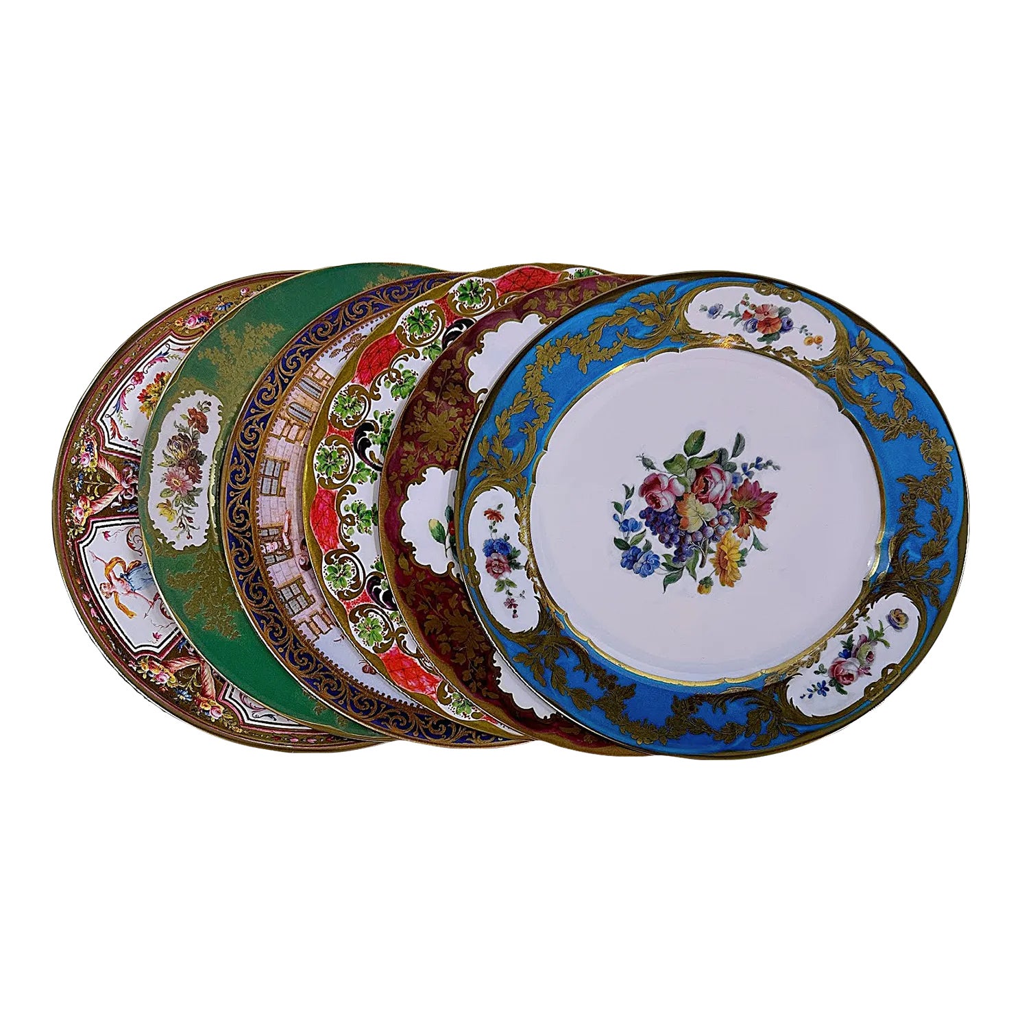 Enamaled Tin English Plates- Set of 6 | Chairish