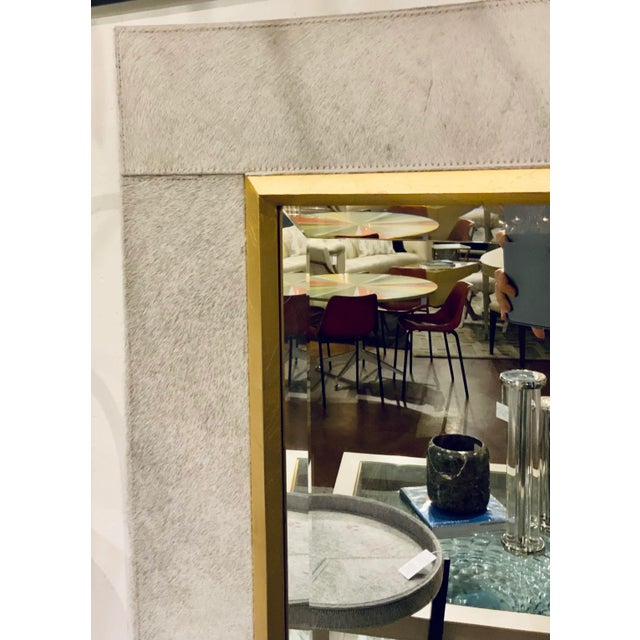 Global Views Modern Gray Hair on Hide Curved Wall Mirror | Chairish