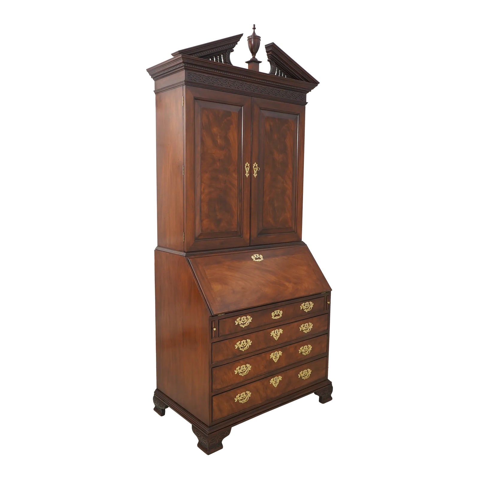Baker Historic Charleston Chippendale Mahogany Secretary Desk | Chairish