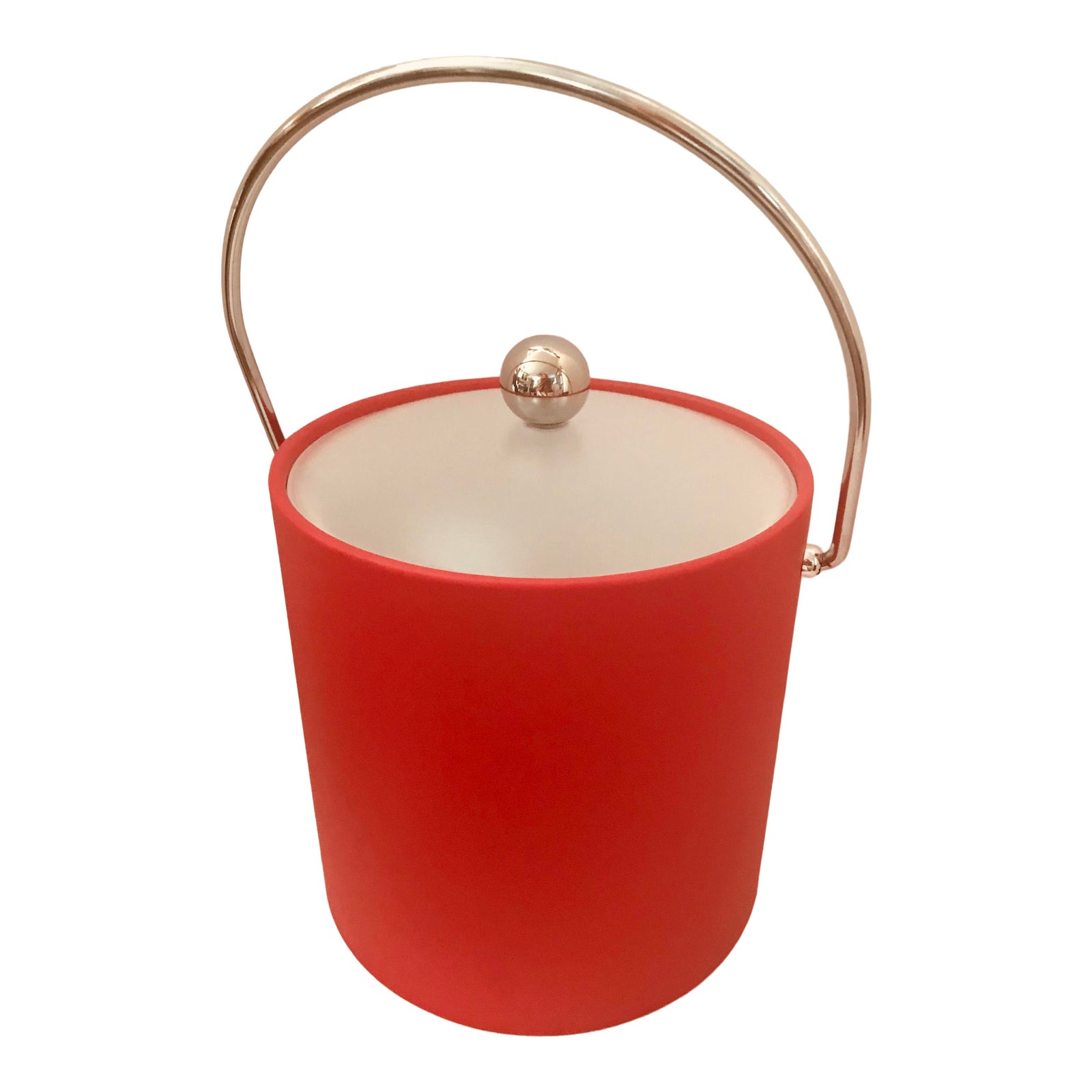70s Red Lucite Ice Bucket: Stylish & Functional Bar Accessory | Chairish