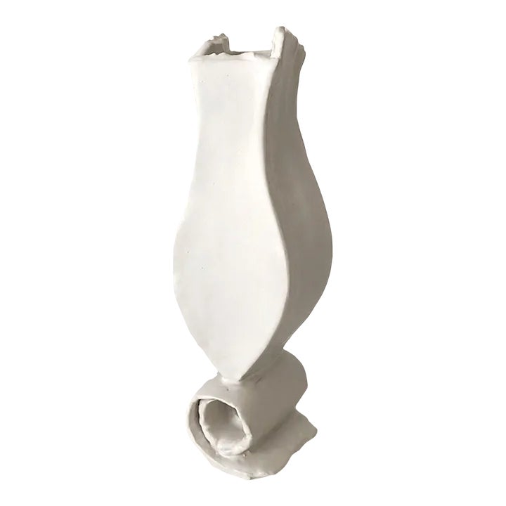 Ceramic Vase "Circular Permutation" by Studio Paneva White Stoneware ...