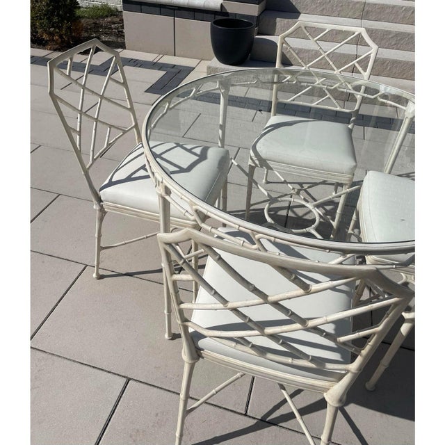 Vintage Chinoiserie Brown Jordan Dining Patio Set | Chairish
