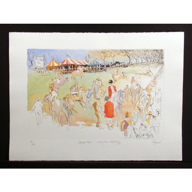 William Papas "Steeple Chase - Lexington, Kentucky" Hand Colored ...