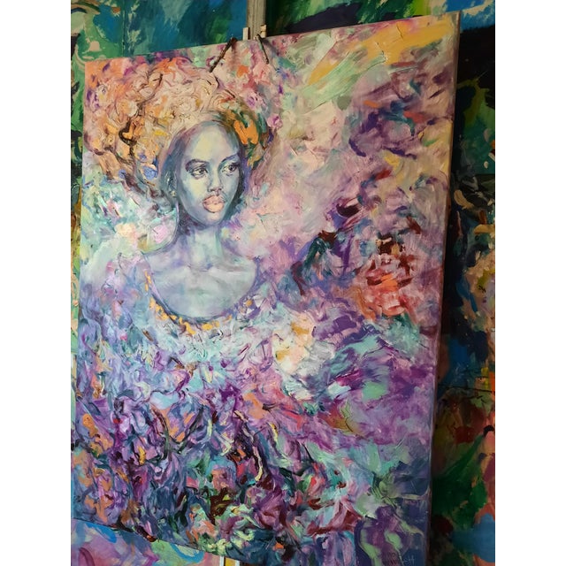 "Black Lilia" Contemporary Painting | Chairish