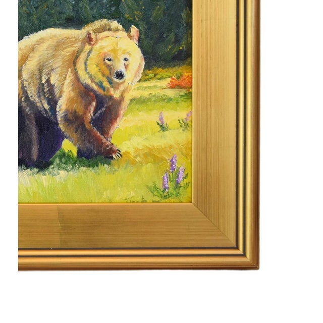 Brown Grizzly Bear Portrait Landscape Oil Painting Included Is the ...