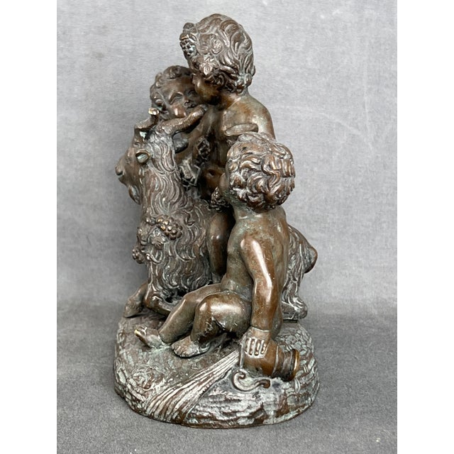Bacchus and Children Playing with Goat, 19th Century, Bronze | Chairish