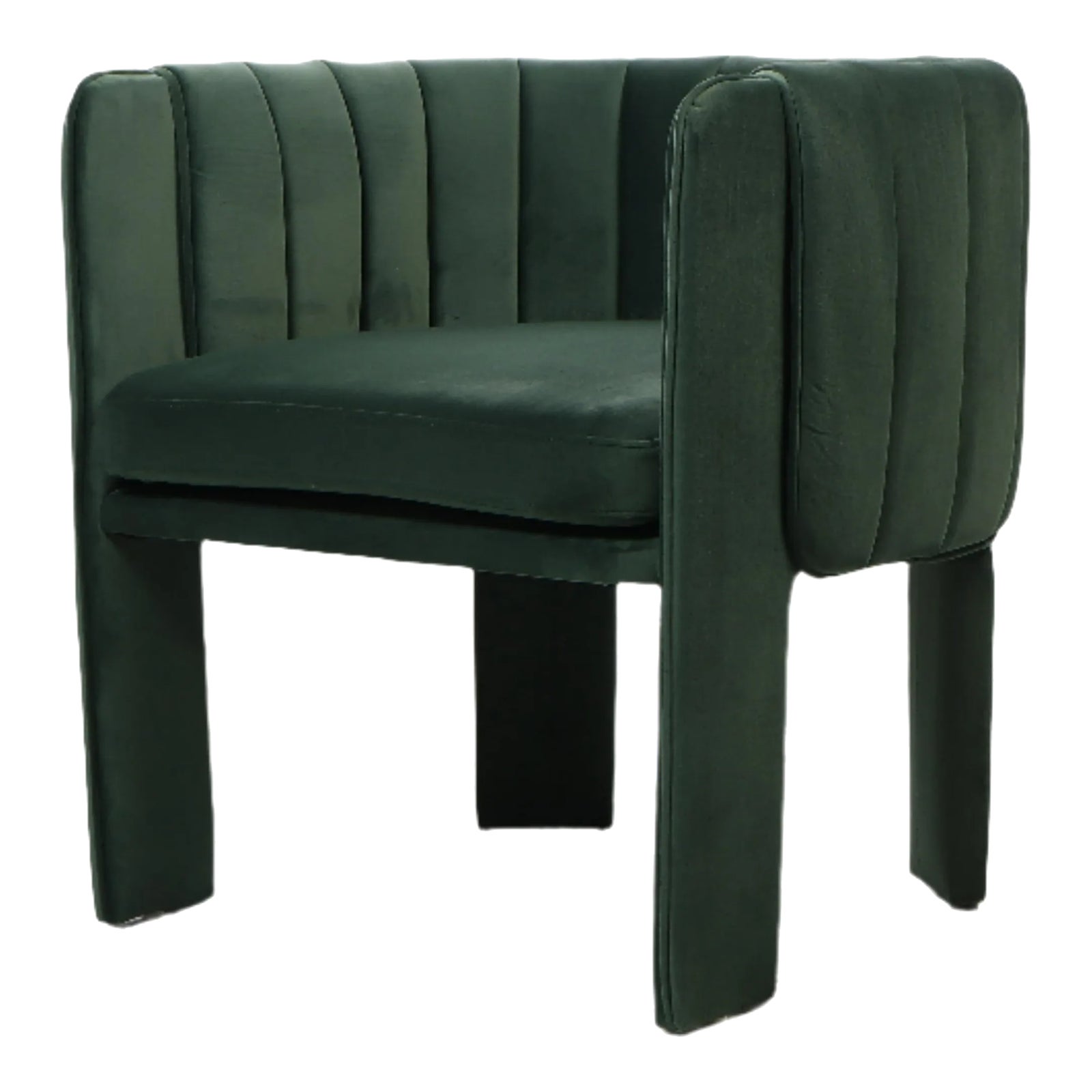 Olivia Channel Tufted Accent Barrel Chair in Green | Chairish