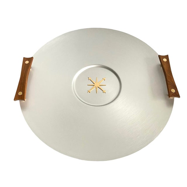Mid Century Modern Mirro Medallion Serving Tray Aluminum Atomic ...