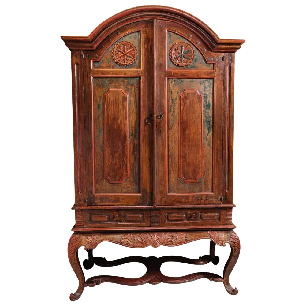 Dutch Colonial Painted Cabinet | Chairish