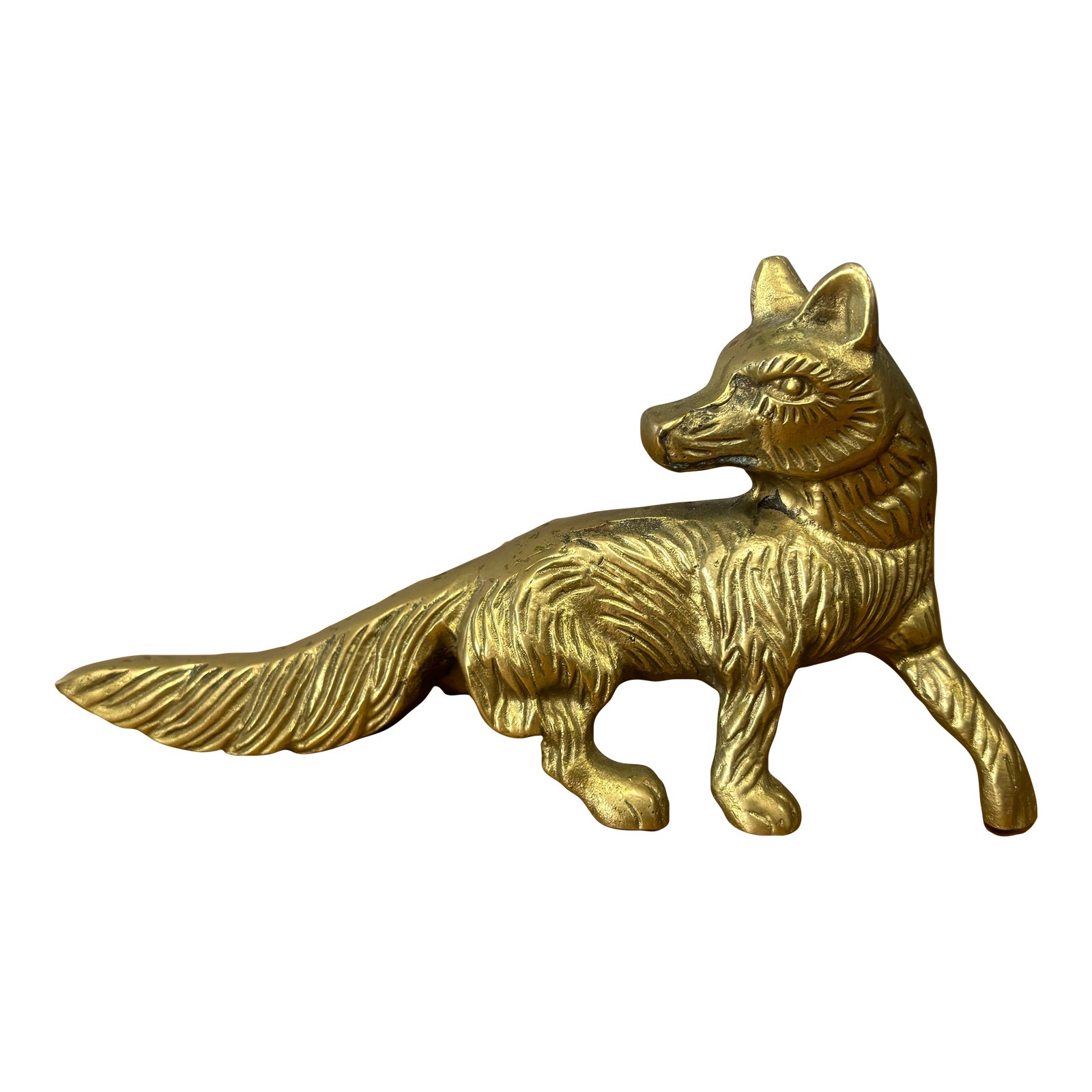 Vintage Brass Fox | Chairish