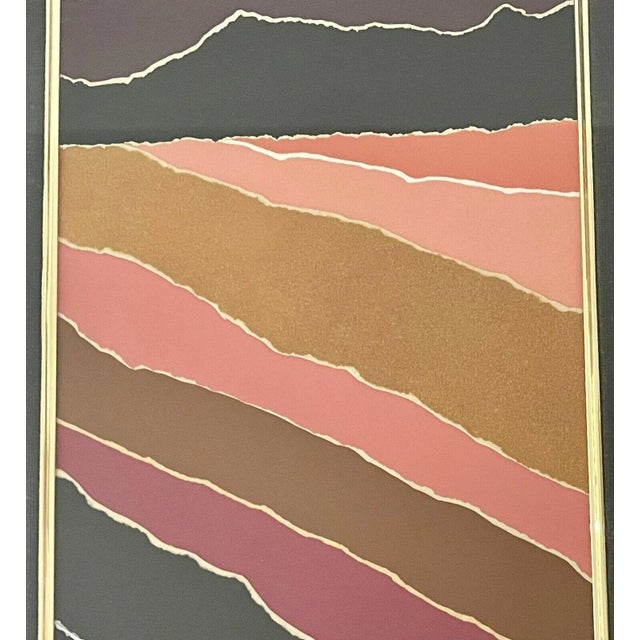 1980s Torn Paper Collage Mixed Media Art by Arthur Secunda, Framed in ...