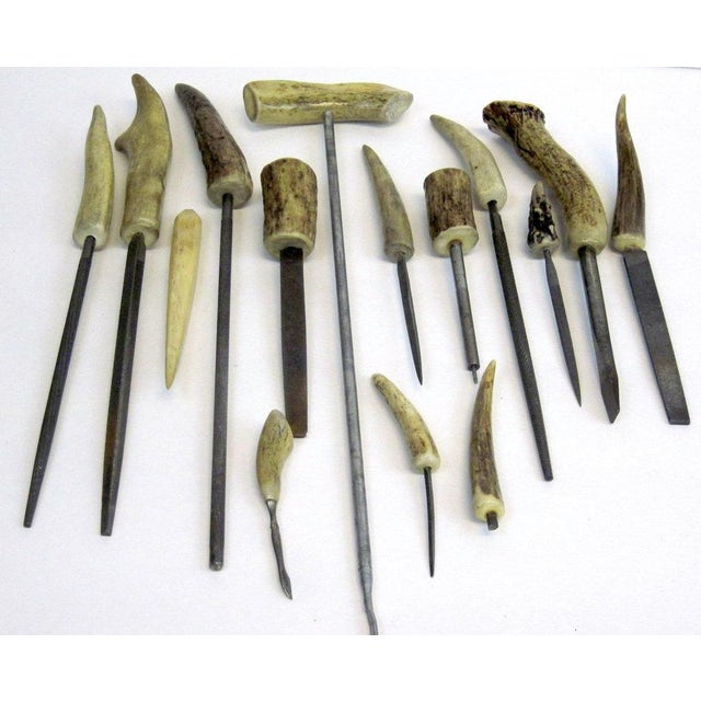 Vintage Handmade Antler Handled Tools - S/14 | Chairish