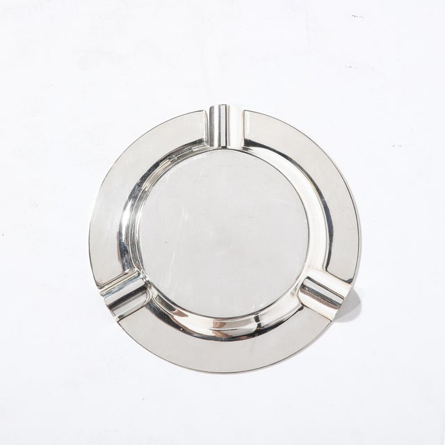 Christofle Silver-Plated Art Deco Style Ashtray With Engine Turned ...