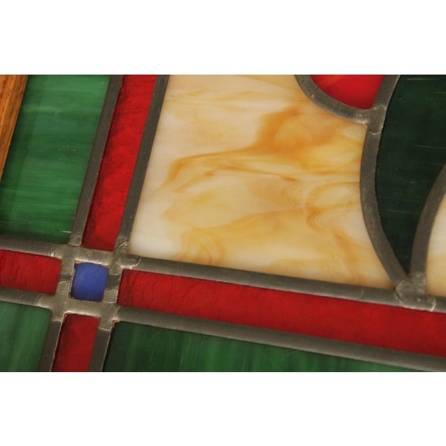 Vintage Stained Glass Transom Window or Hanging Decor | Chairish