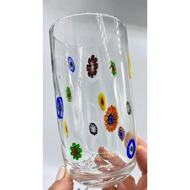 Vintage Leonardo Millefiori Murano Glass Drinking Tumblers - 3 | Chairish