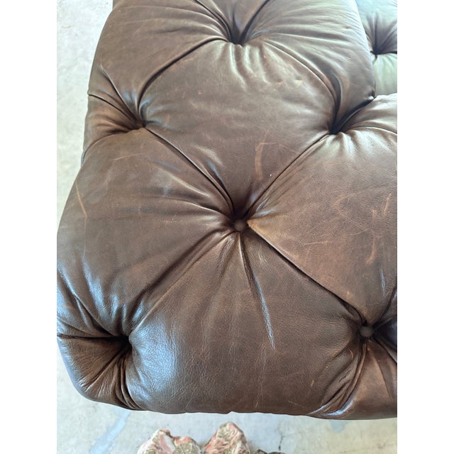 10 Foot Leather Chesterfield Soho Sofa | Chairish