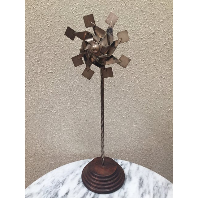 Vintage Sterling Pinwheel Sculpture on Wood Base | Chairish