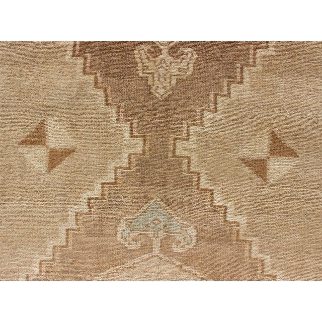 Large Gallery Turkish Rug in Earth Tones, Light Brown With Three ...