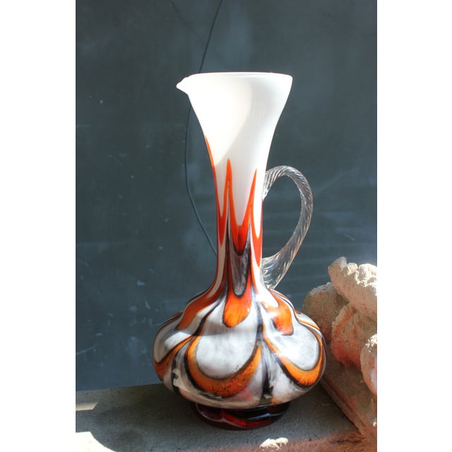 Large Murano Opaline Glass Pitcher Vase by Vetreria Barbieri, Italy ...