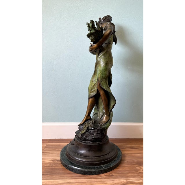 Oversized Bronze Recast of Auguste Moreau's "Lady With Wheat" With ...